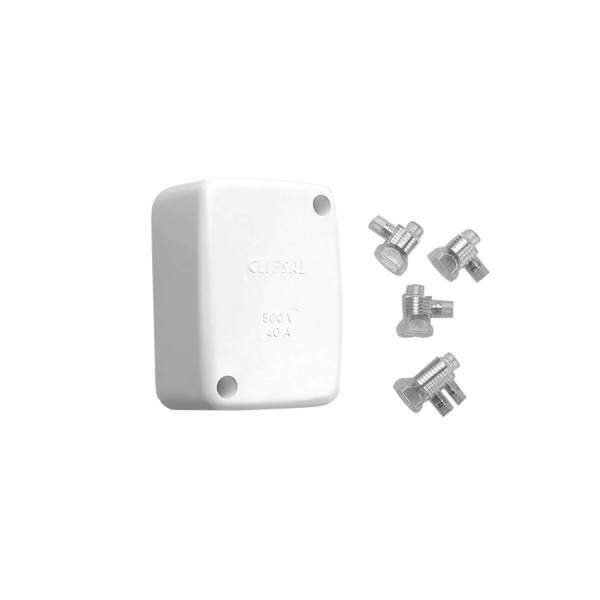 JUNCTION BOX GIANT RECT 1 EARTH 3ACTIVE LOOSE CONNECTORS WHT